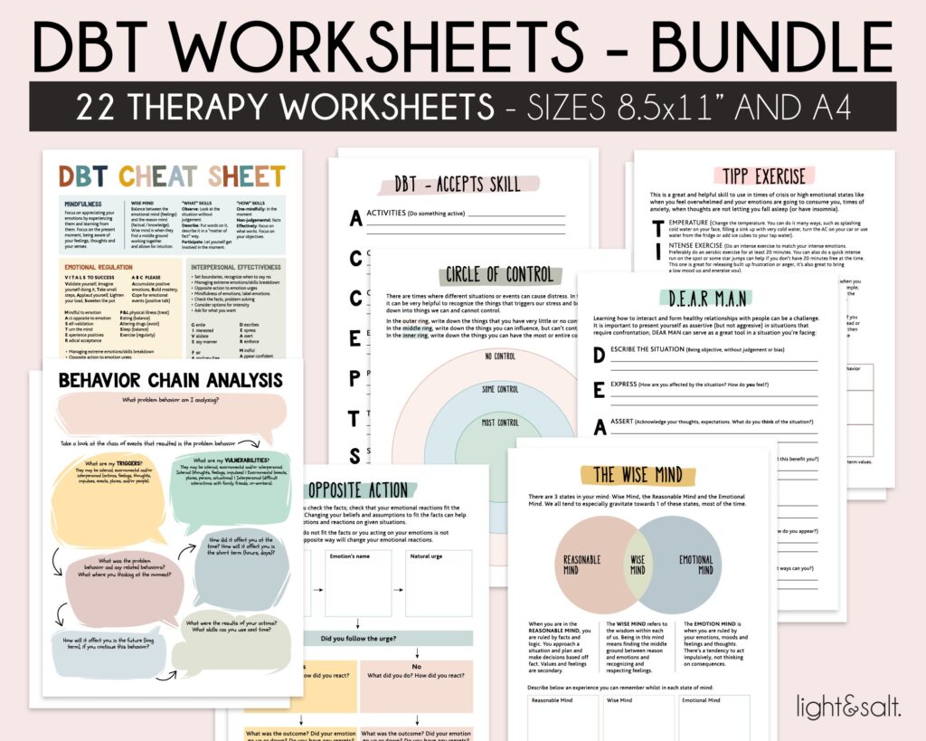 Dbt Skills Therapy Worksheets - DBT Worksheets
