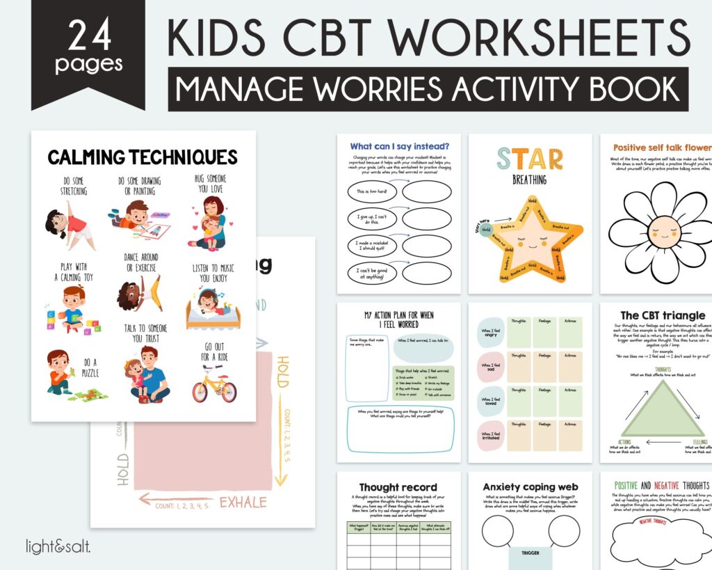 CBT Activity For Kids Therapy Worksheets CBT Worksheets Coping Skills ...