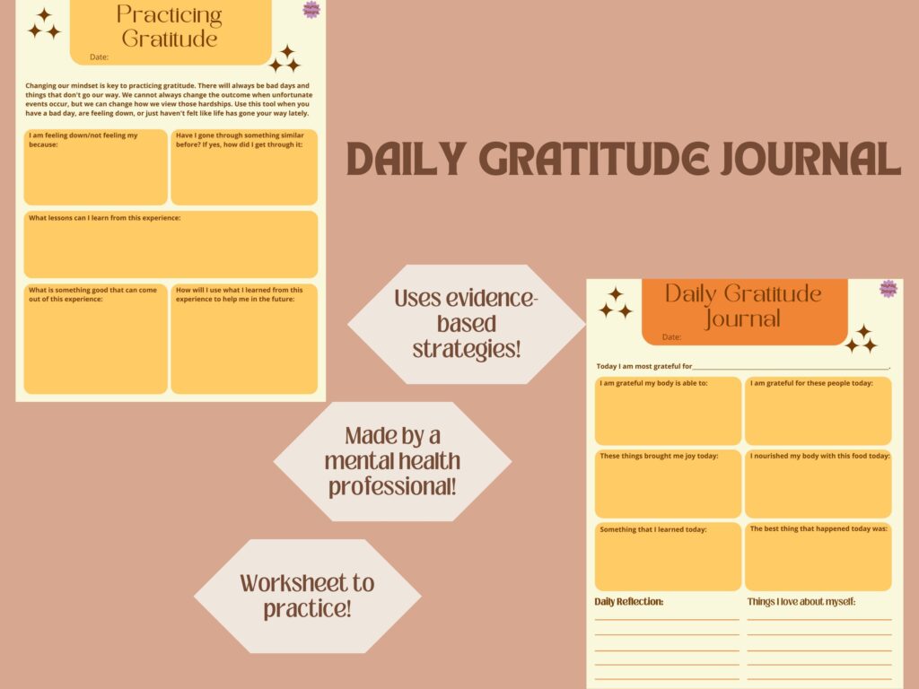 Daily Gratitude Journal Gratitude Printable Mental Health Check In ...