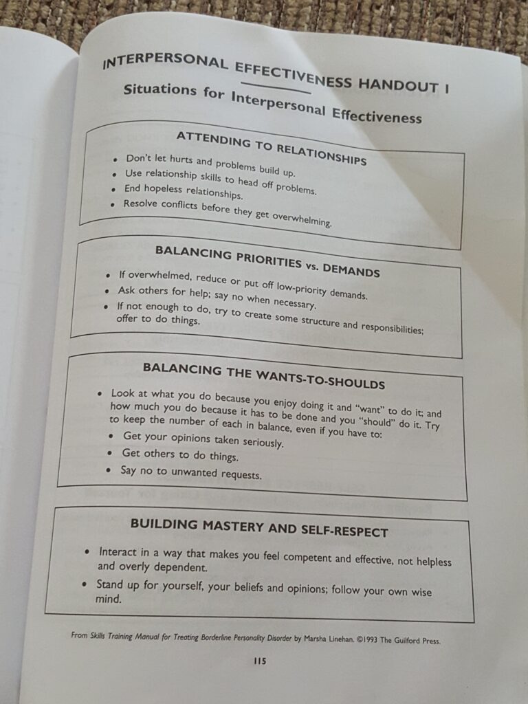 Dialectical Behaviour Therapy Interpersonal Effectiveness Part One An ...